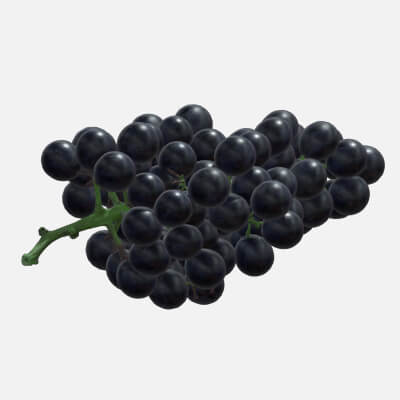 Black Grape Low Poly - 3D Model by frezzy