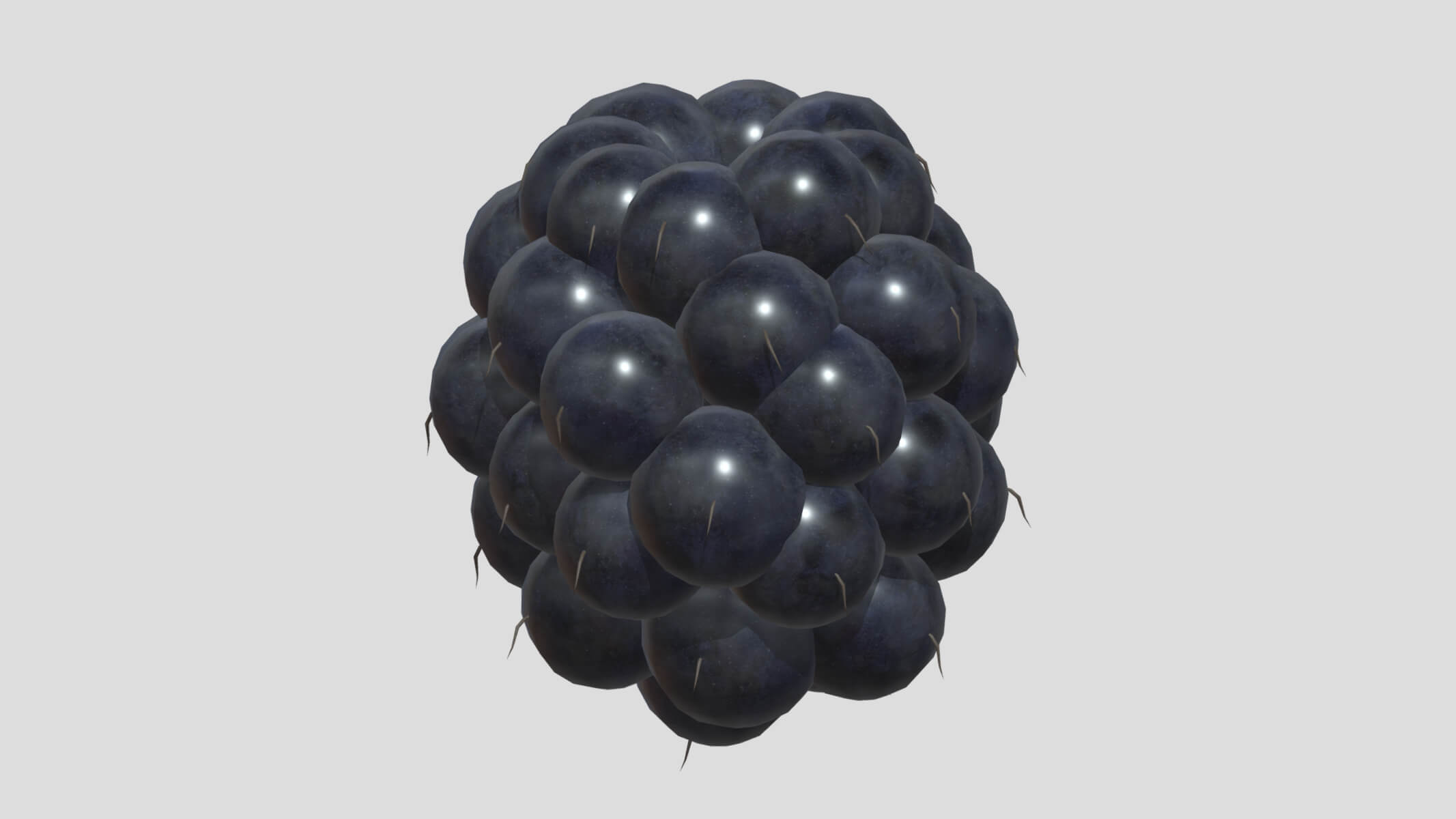 Blackberry Fruit Low Poly - 3D Model by frezzy