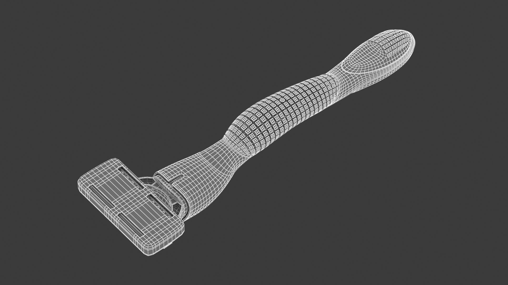 Blade Handle and Quadruple Razor - 3D Model by frezzy