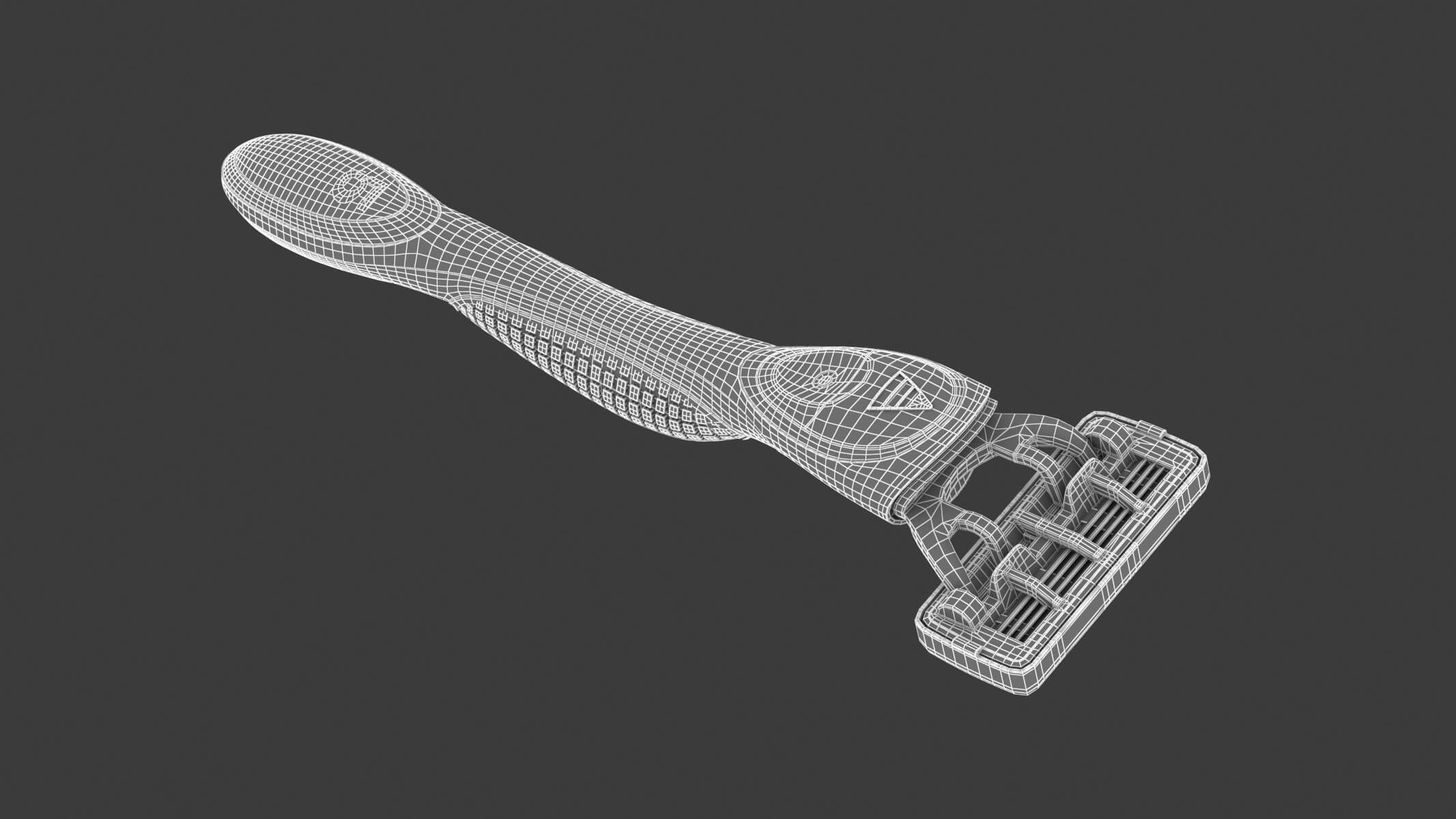 Blade Handle and Quadruple Razor - 3D Model by frezzy