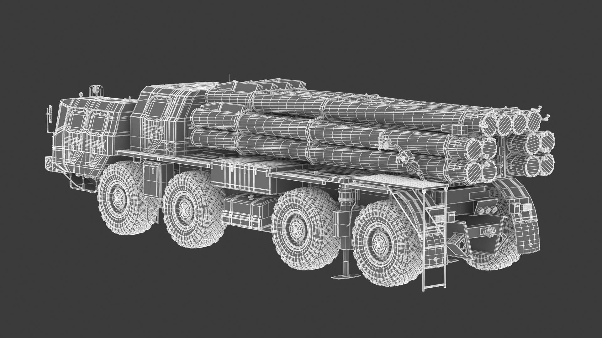 BM 30 Smerch Rocket Launcher Camouflage - 3D Model by frezzy