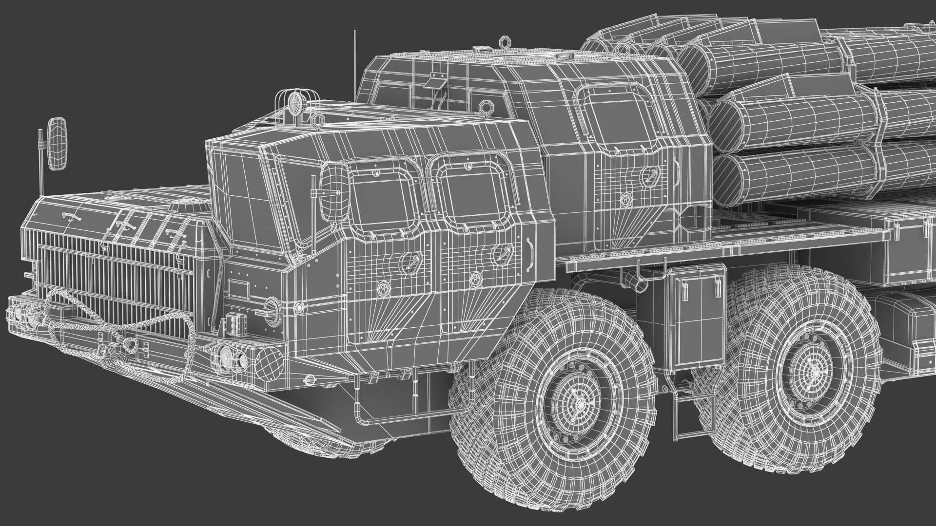 BM 30 Smerch Rocket Launcher Camouflage - 3D Model by frezzy