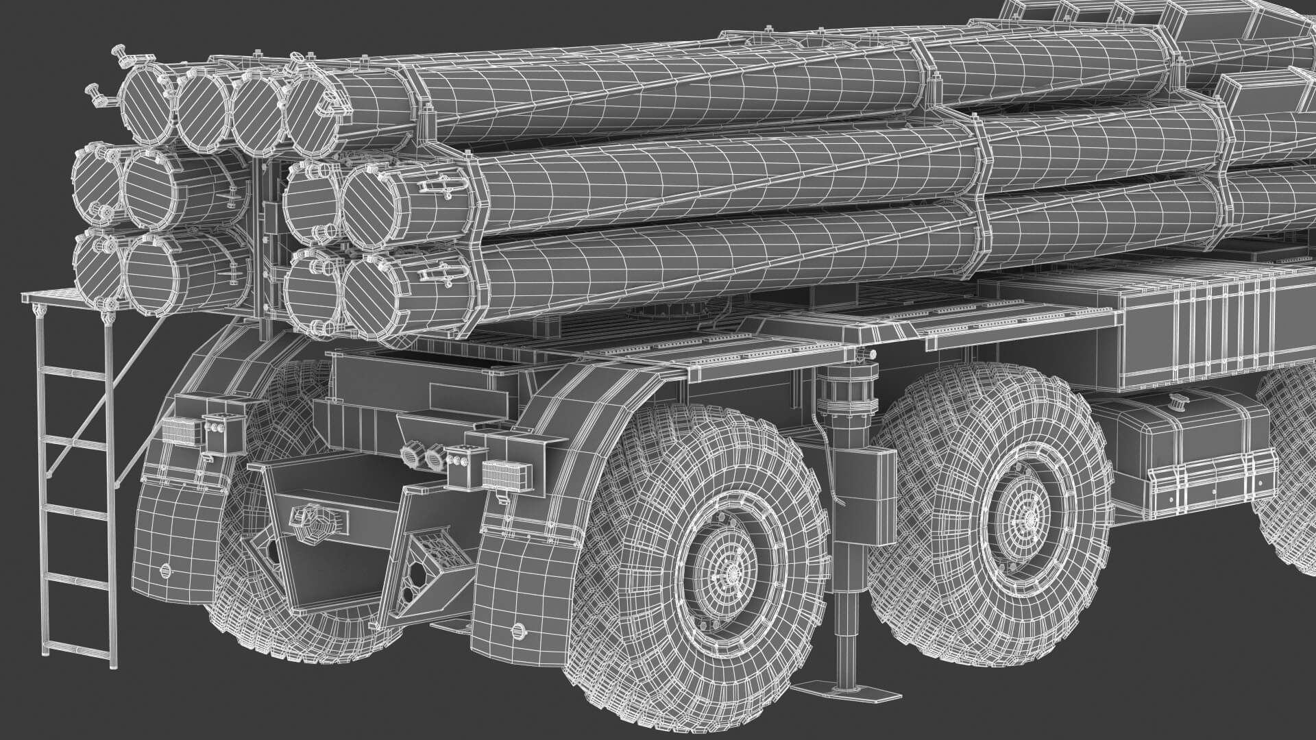 BM 30 Smerch Rocket Launcher Camouflage - 3D Model by frezzy