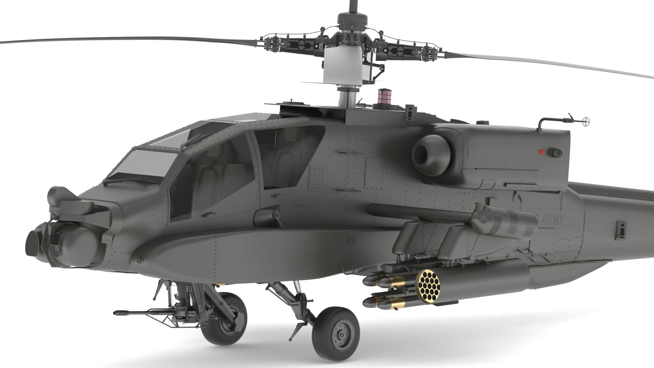 Boeing AH-64 Apache 3D Model by frezzy