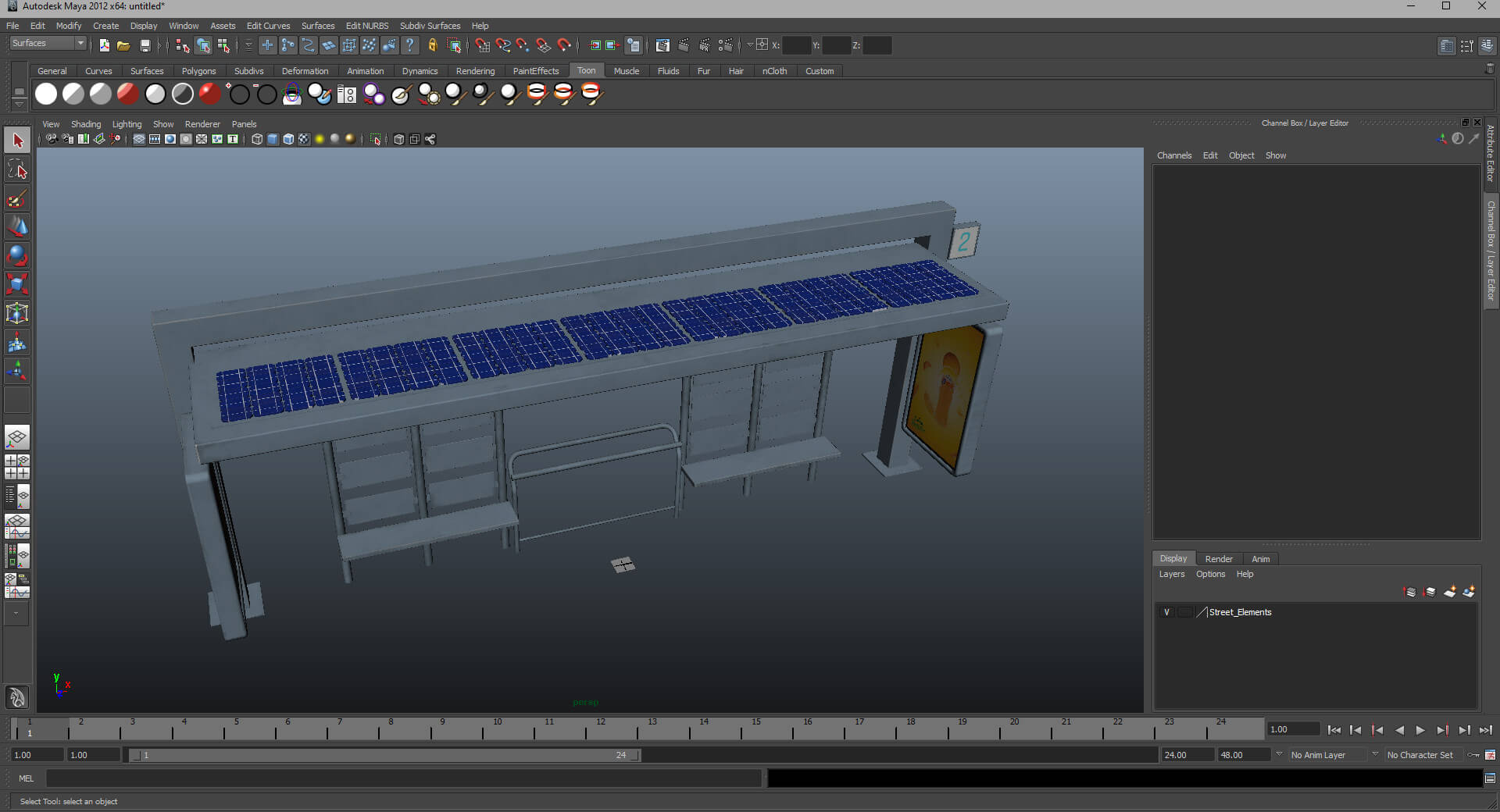 Bus Stop 03 - 3D Model by frezzy
