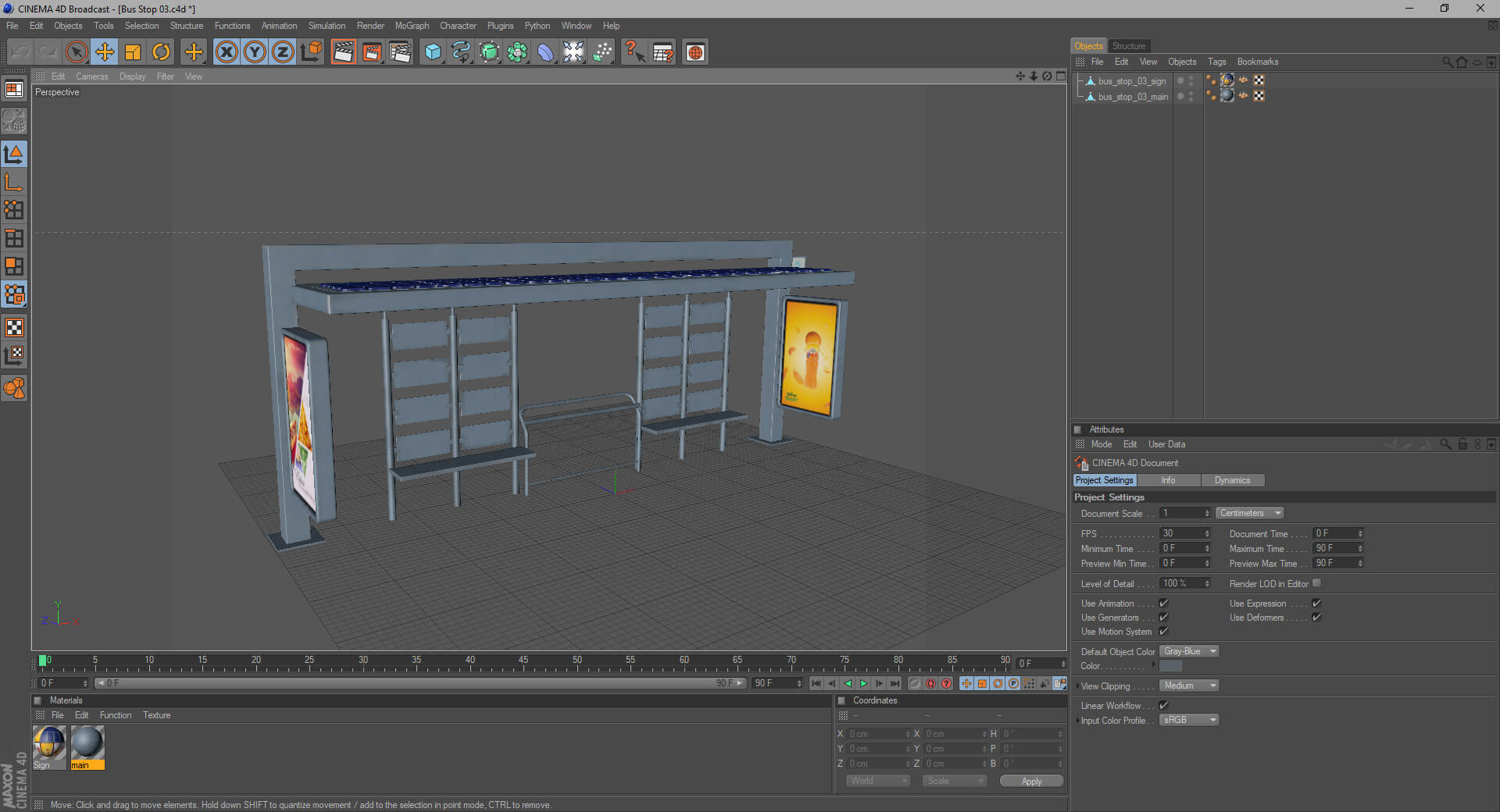 Bus Stop 03 - 3D Model by frezzy