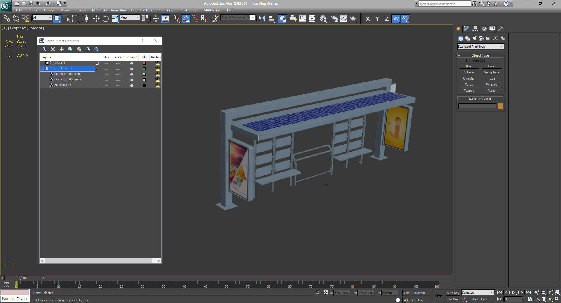 Bus Stop 03 - 3D Model by frezzy