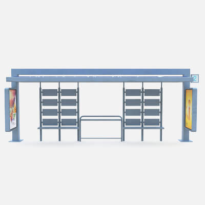 40 Foot Container Bus Stop - 3D Model by zyed