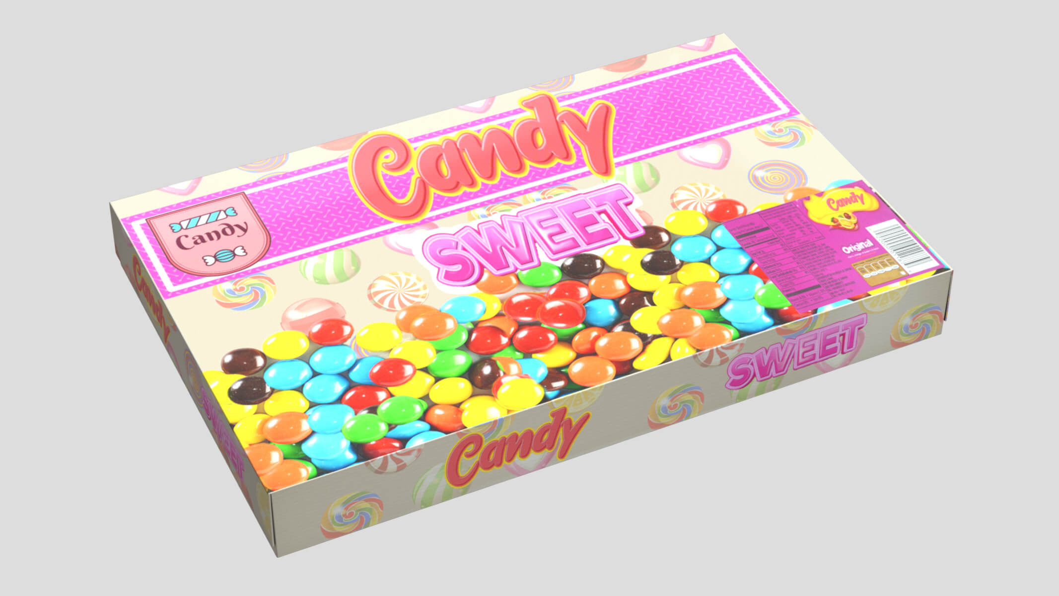 Candies Sweets Box Low Poly - 3D Model by frezzy