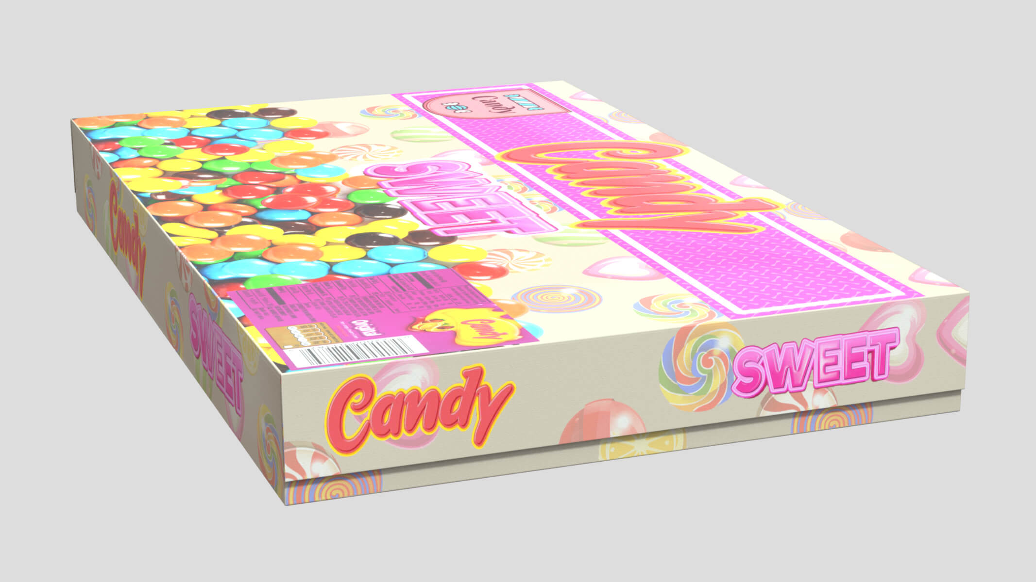 Candies Sweets Box Low Poly - 3D Model by frezzy