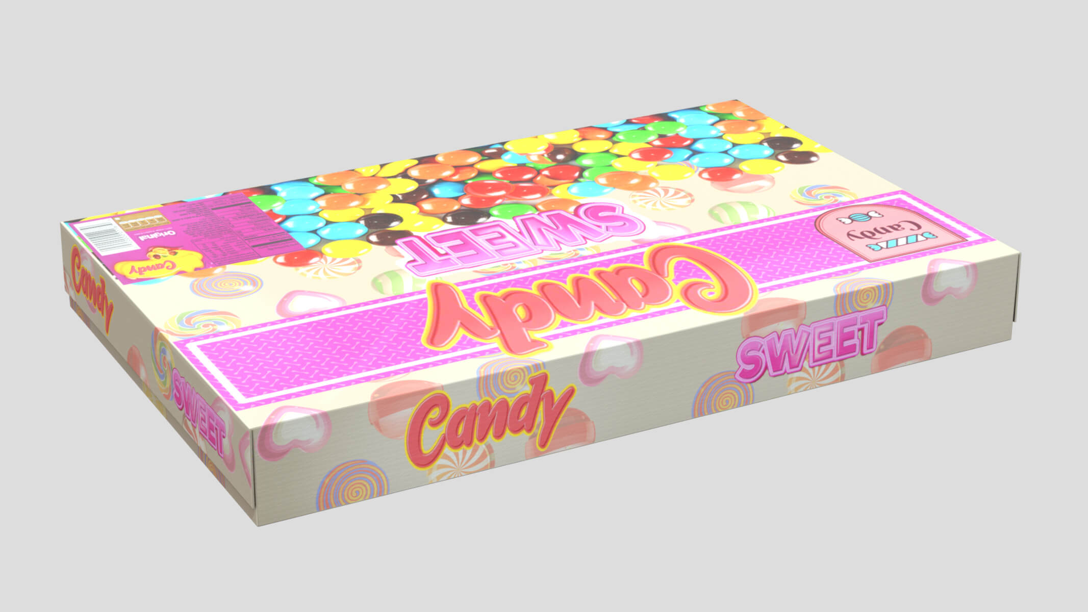 Candies Sweets Box Low Poly - 3D Model by frezzy