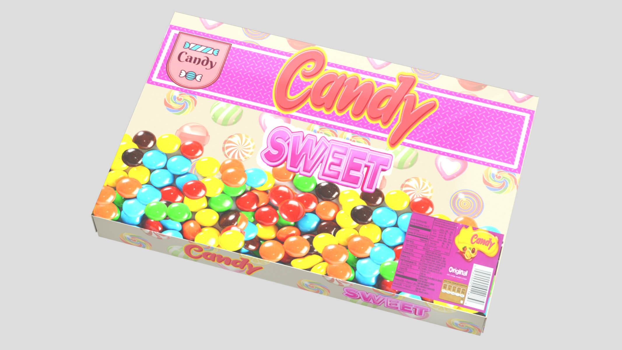 Candies Sweets Box Low Poly - 3D Model by frezzy