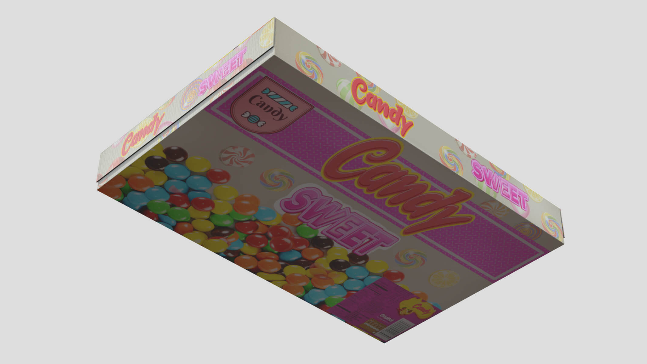 Candies Sweets Box Low Poly - 3D Model by frezzy