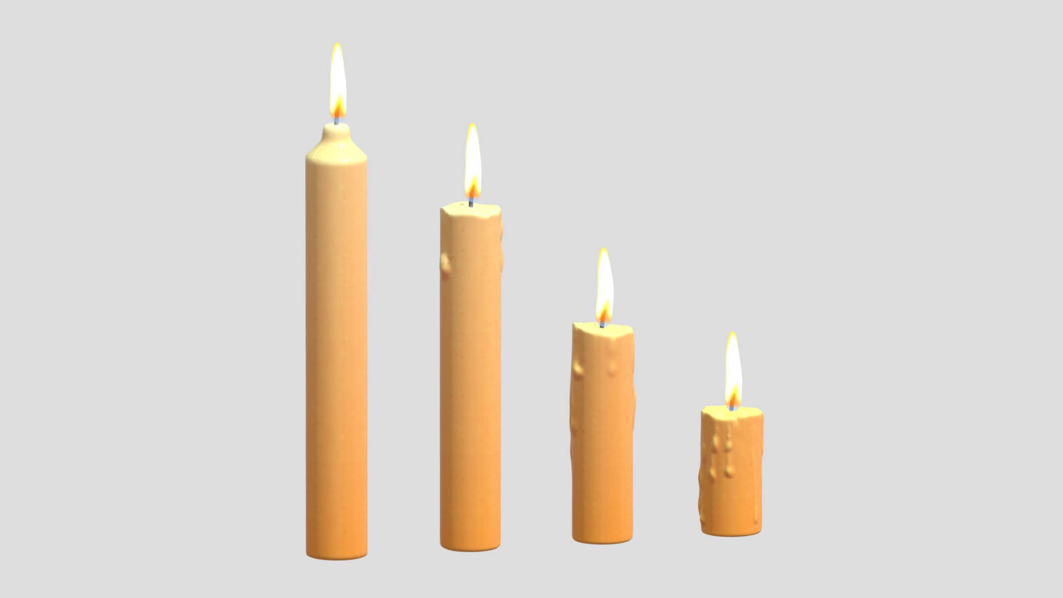 Candles Pack Low Poly - 3D Model by frezzy