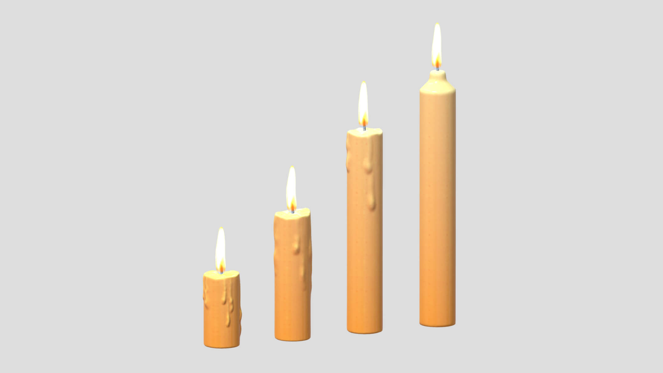 Candles Pack Low Poly - 3D Model by frezzy