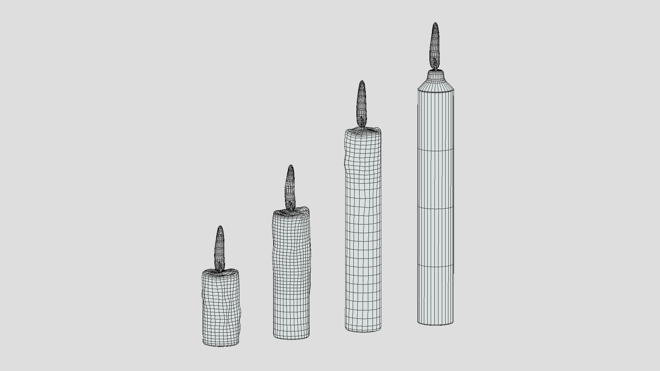 Candles Pack Low Poly - 3D Model by frezzy