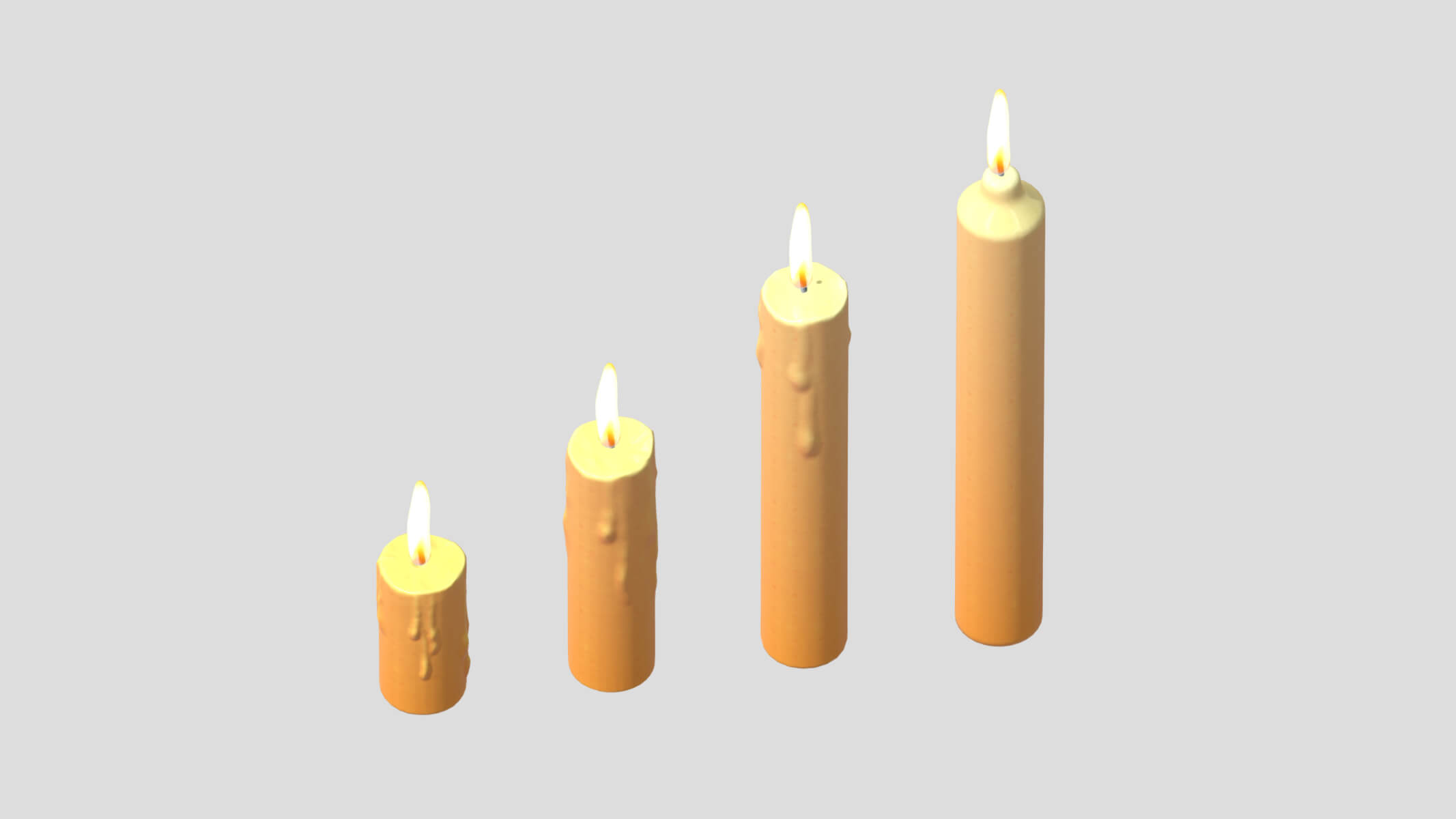 Candles Pack Low Poly - 3D Model by frezzy