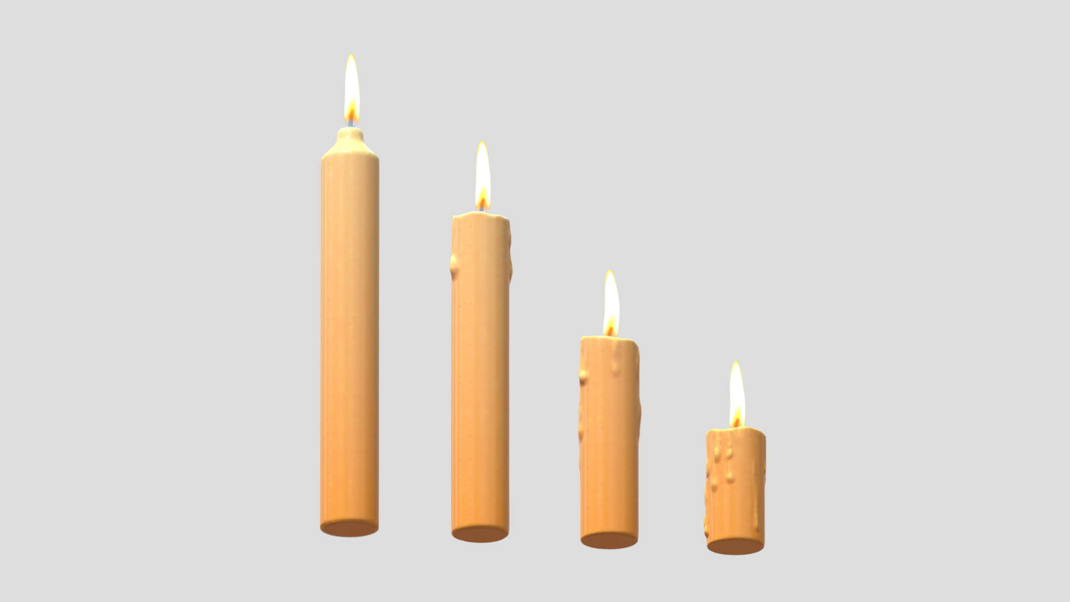 Candles Pack Low Poly - 3D Model by frezzy
