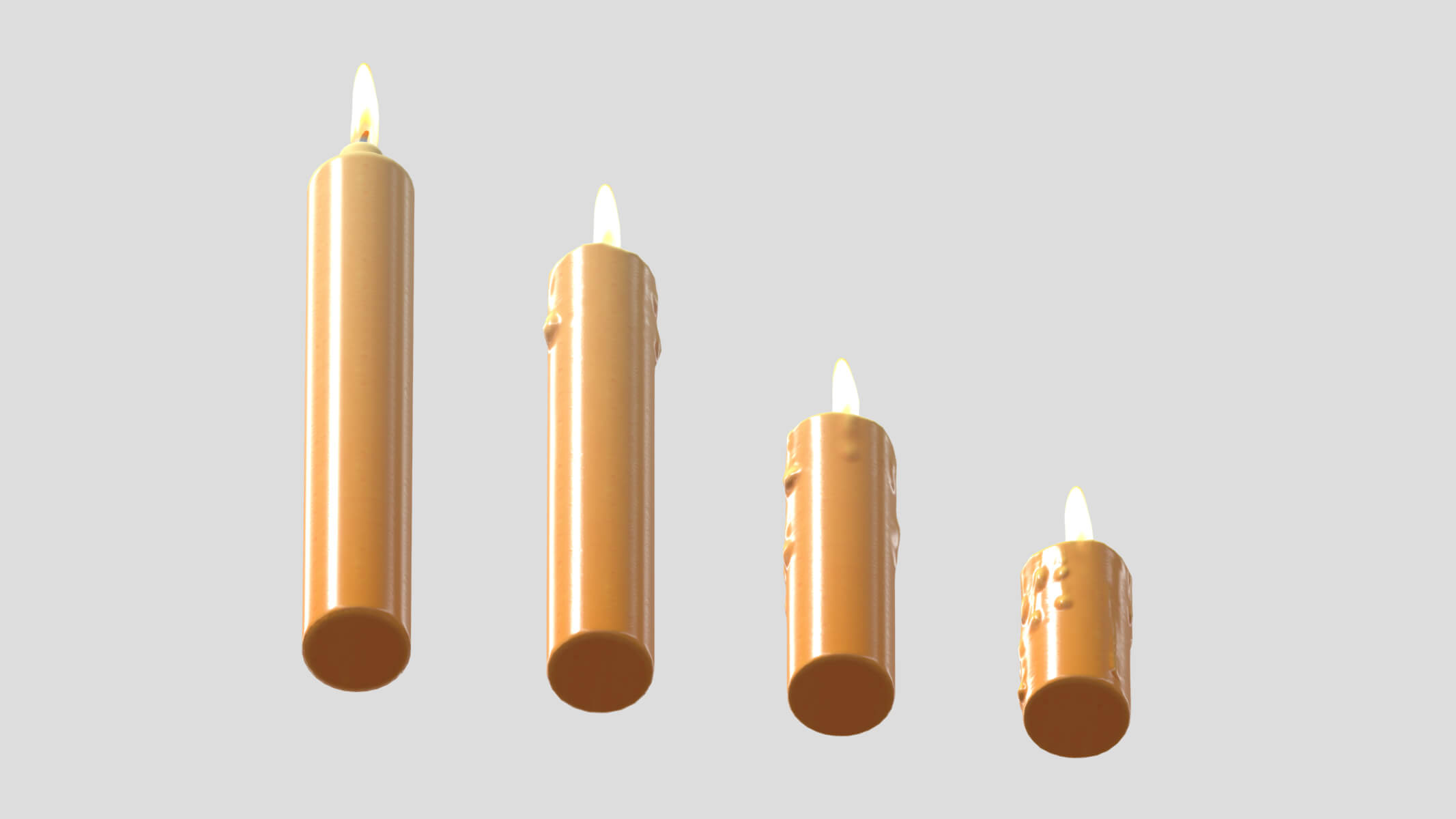 Candles Pack Low Poly - 3D Model by frezzy