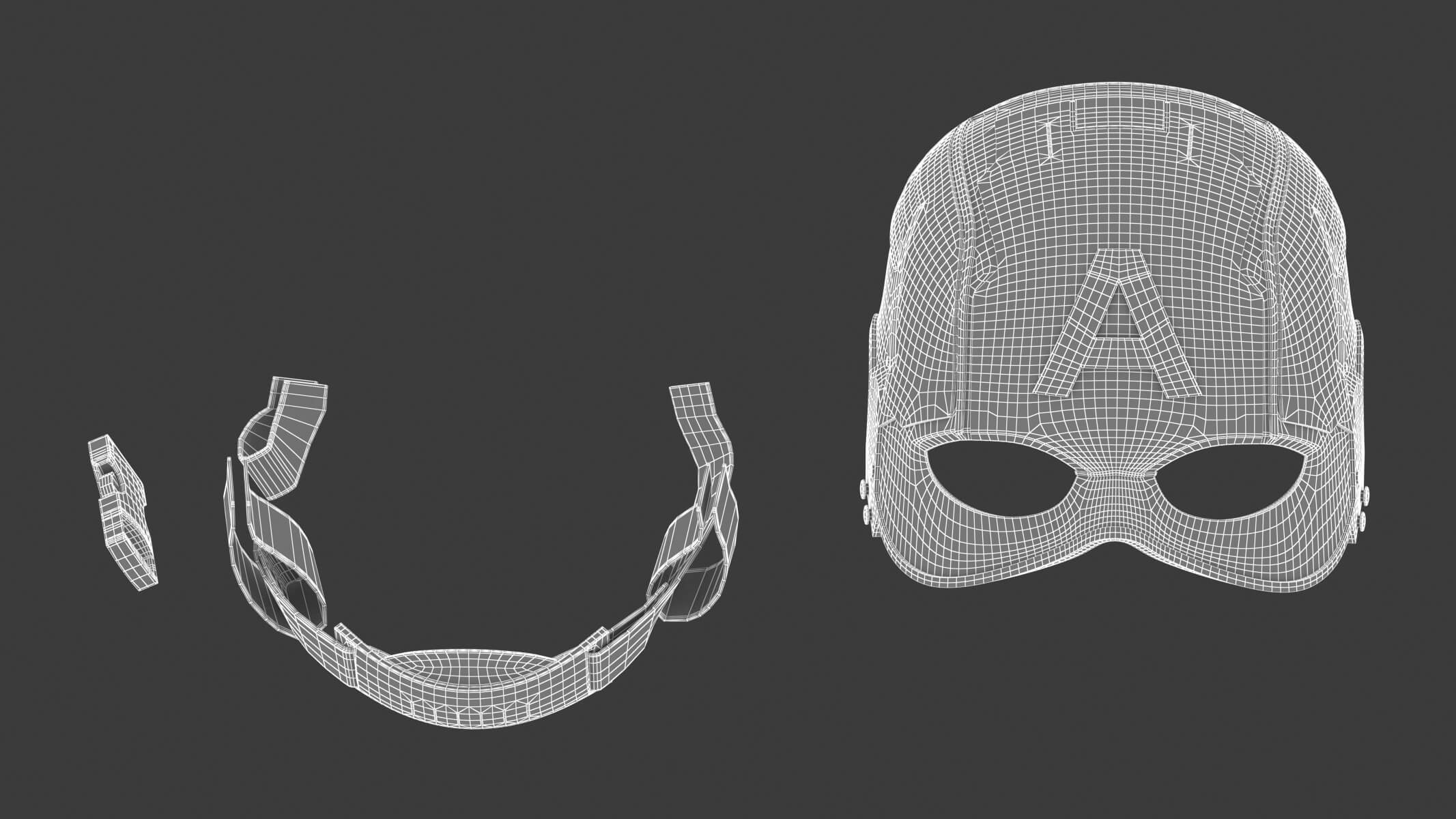 Captain America Helmet - 3D Model by frezzy