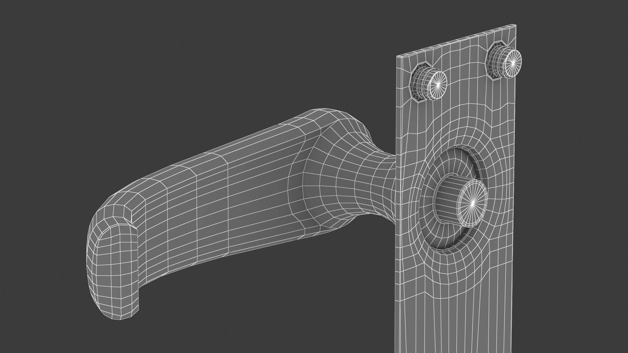 Cardea Curved Black Iron Handle - 3D Model by frezzy