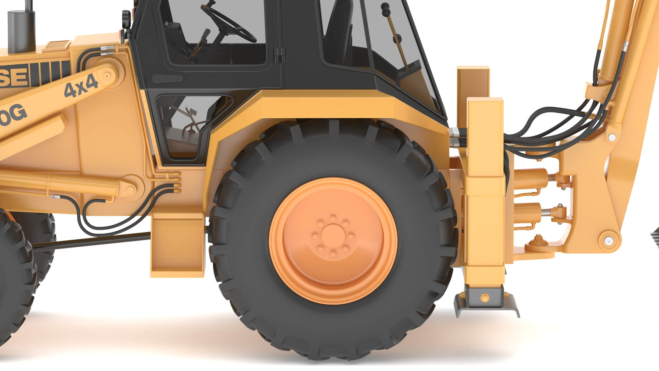Case 580 G 4X4 Backhoe Loader - 3D Model by frezzy