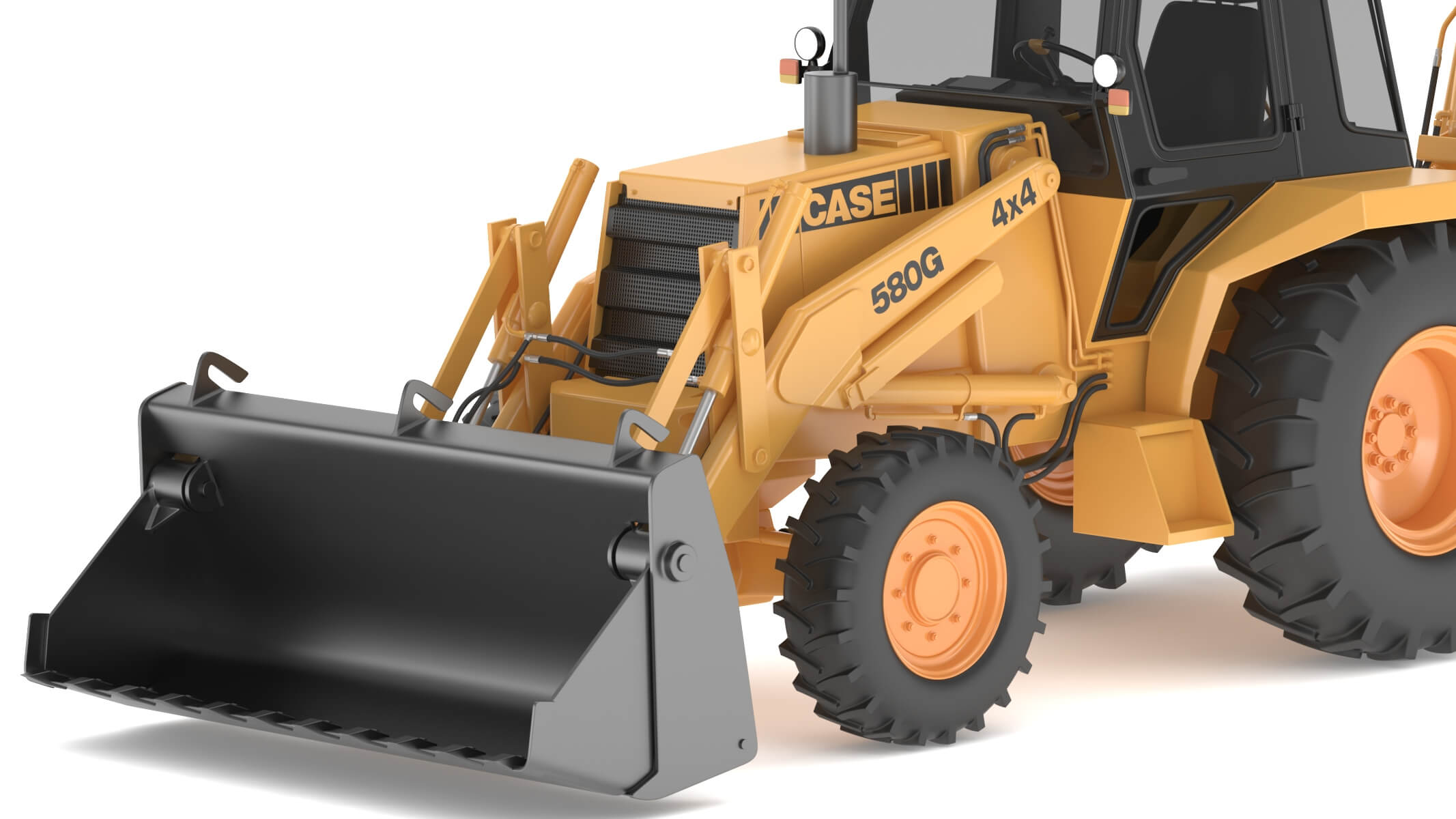 Case 580 G 4X4 Backhoe Loader - 3D Model by frezzy