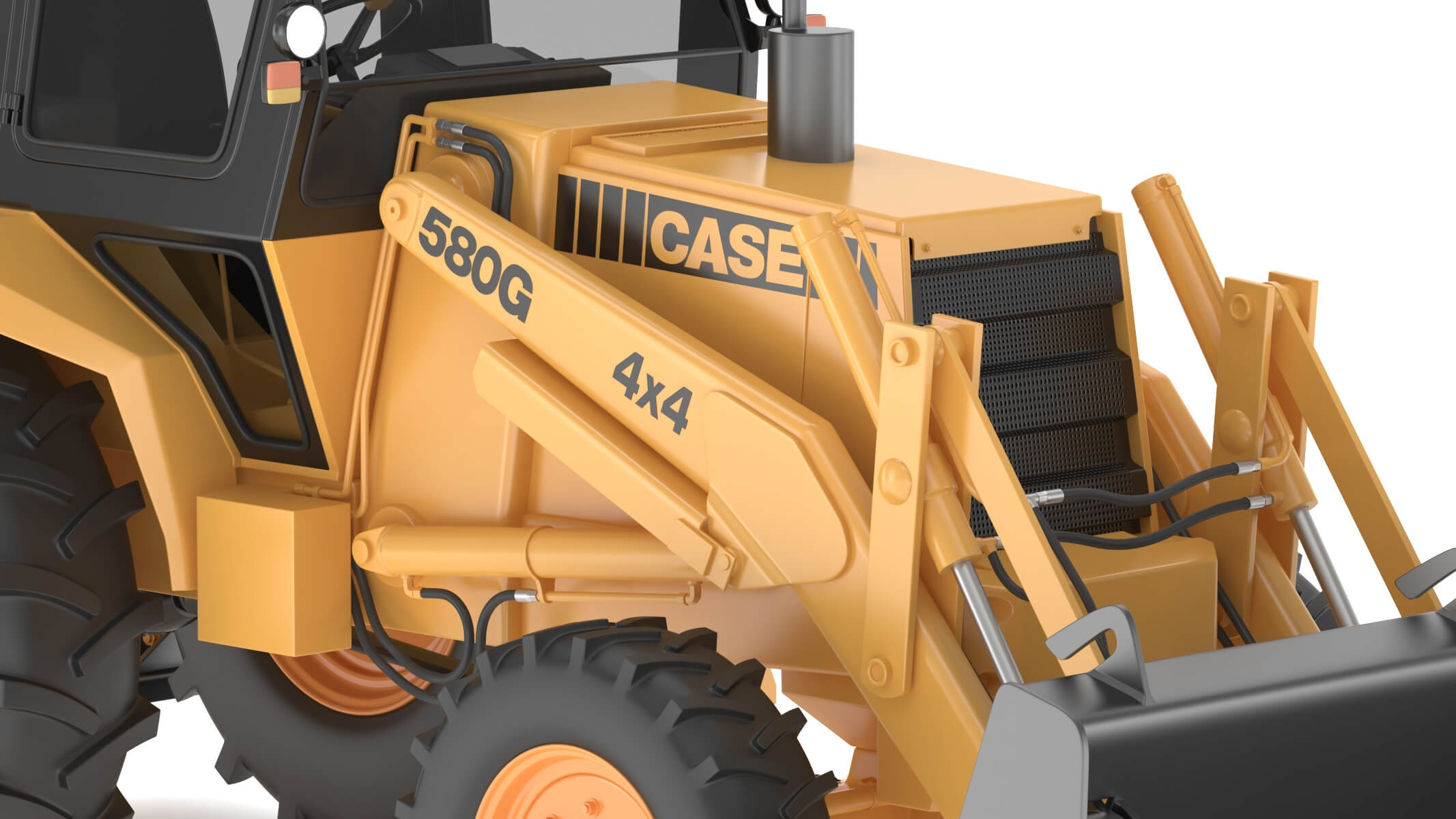 Case 580 G 4X4 Backhoe Loader - 3D Model by frezzy