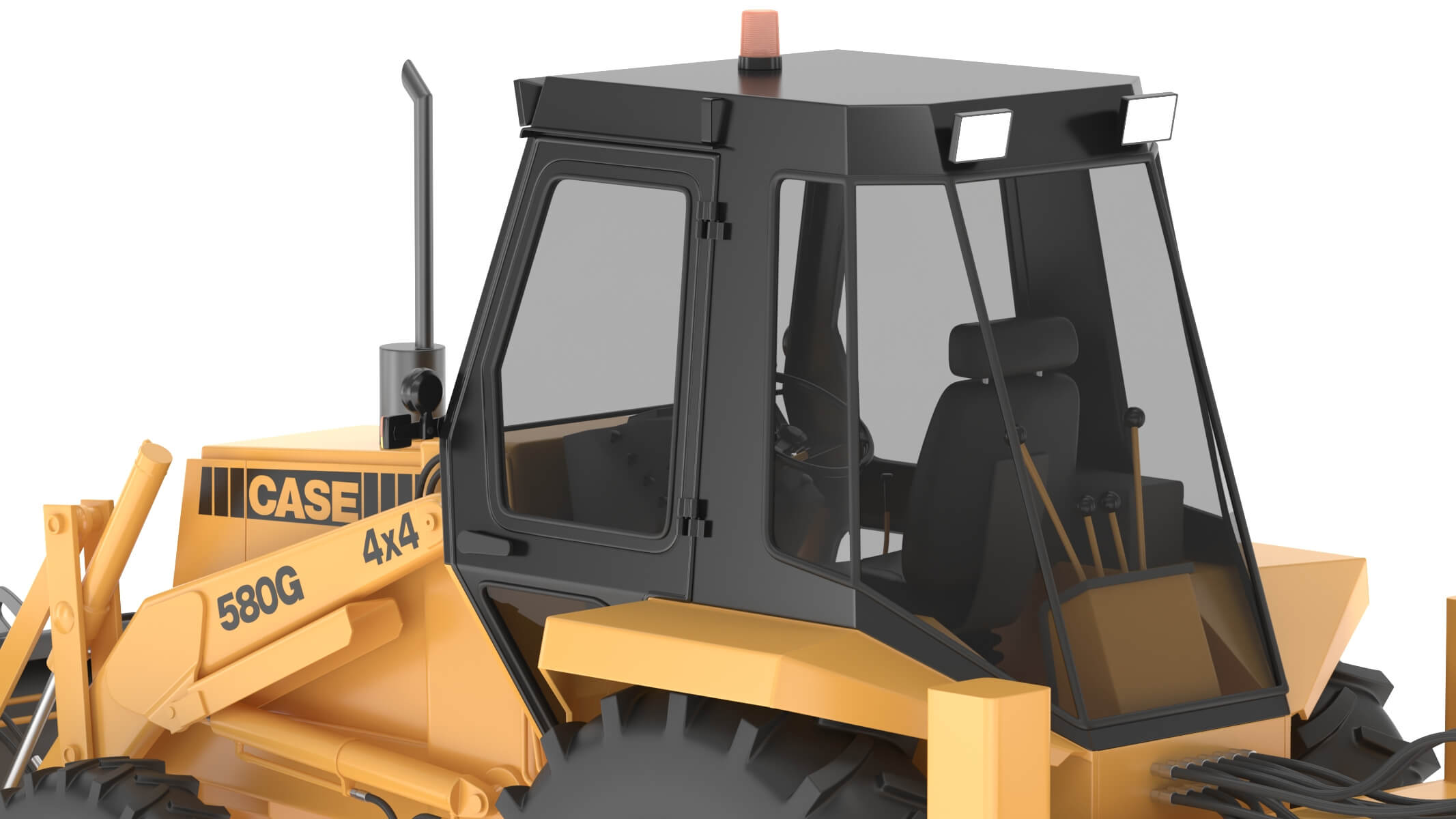 Case 580 G 4X4 Backhoe Loader - 3D Model by frezzy
