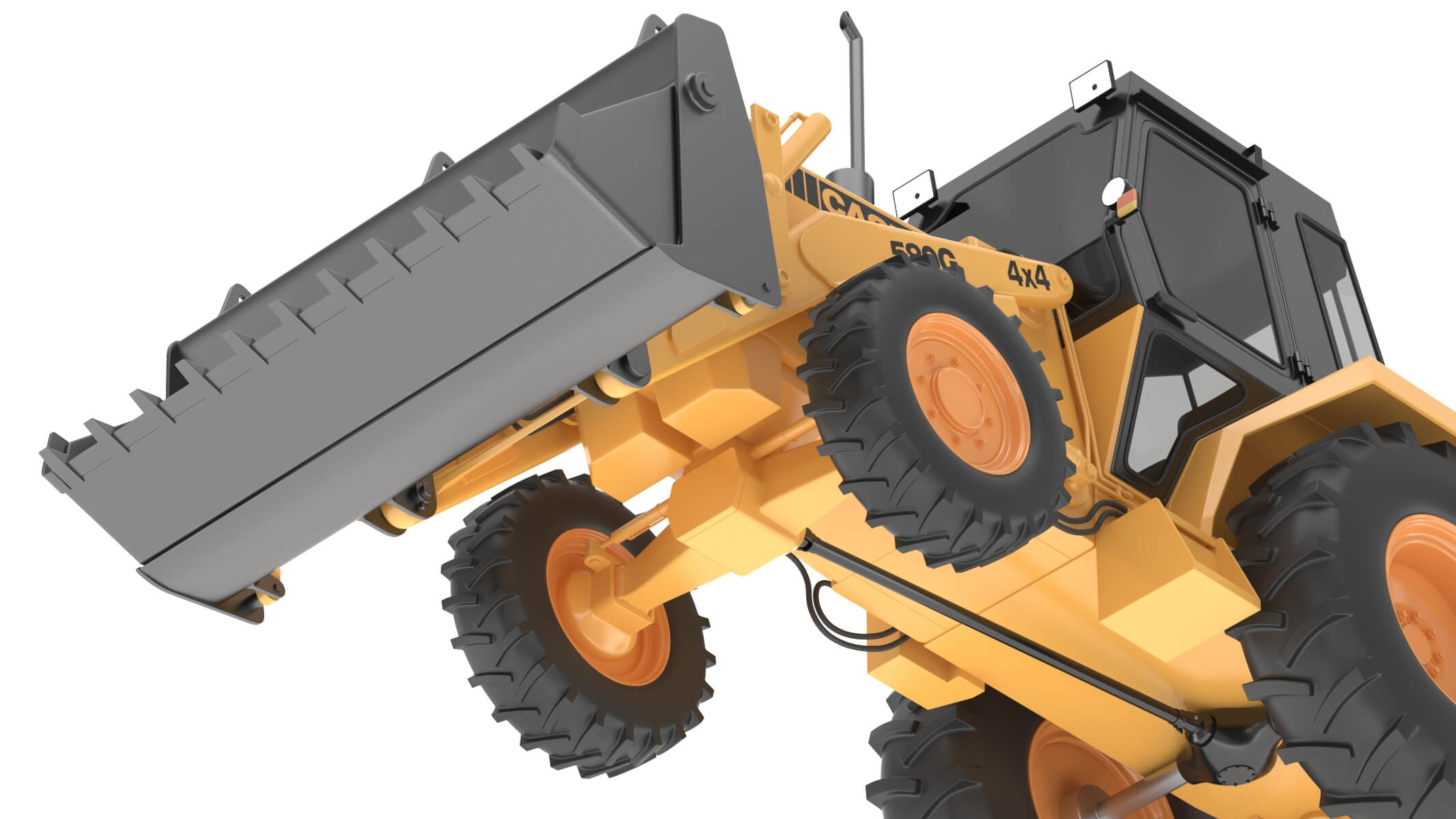 Case 580 G 4X4 Backhoe Loader - 3D Model by frezzy