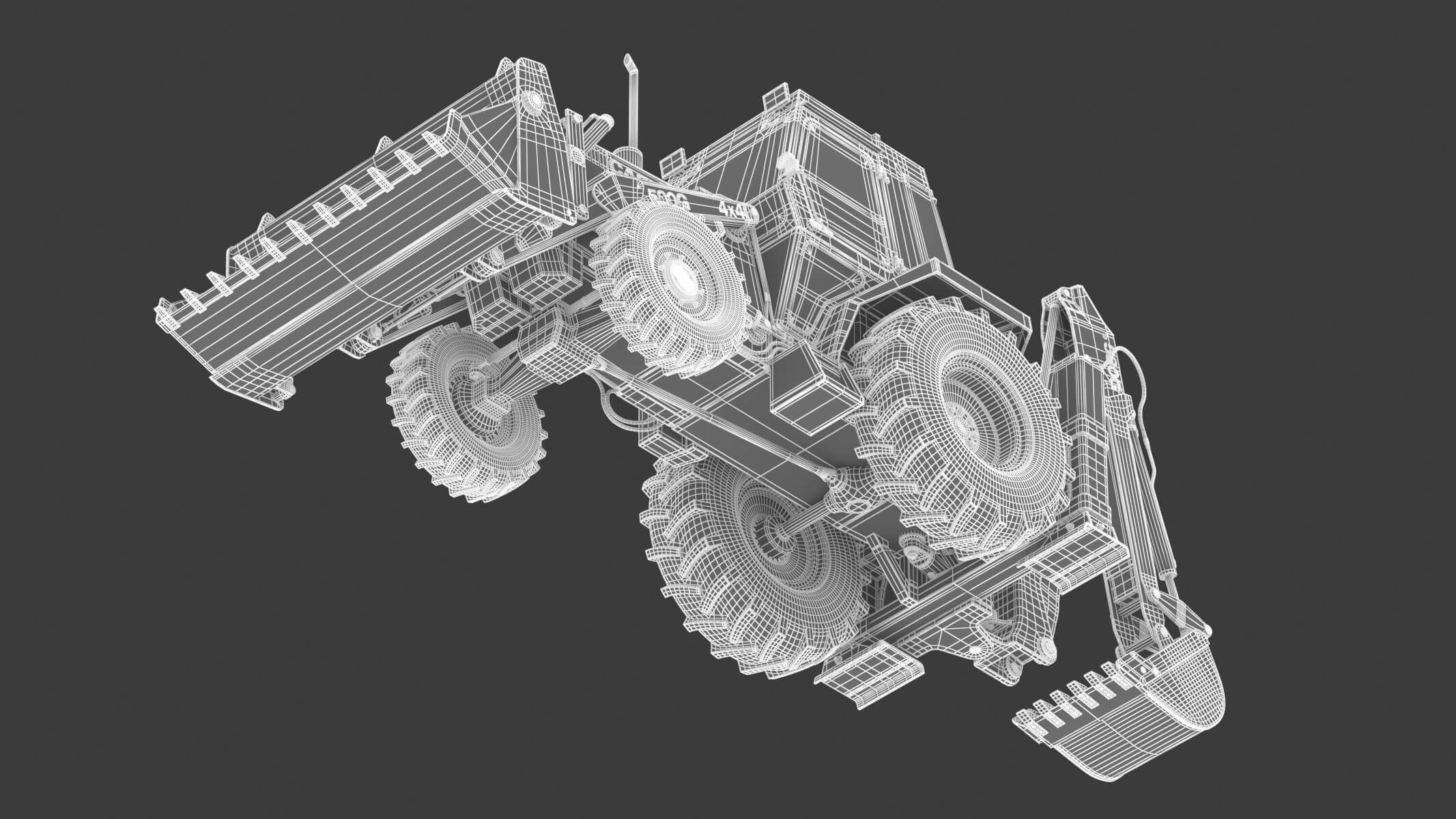 Case 580 G 4X4 Backhoe Loader - 3D Model by frezzy