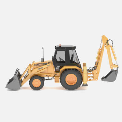 Case 580 G 4X4 Backhoe Loader - 3D Model by frezzy
