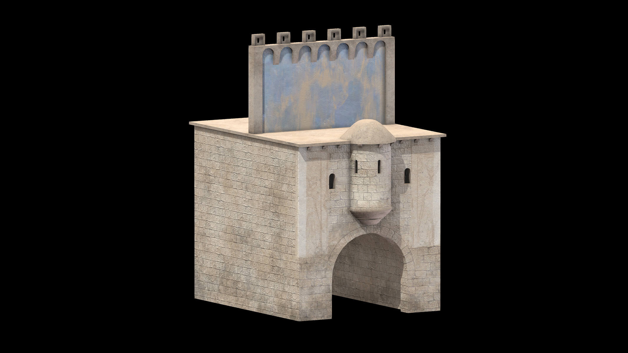 Castle Medieval Middle Ages 01 Low Poly - 3D Model by frezzy