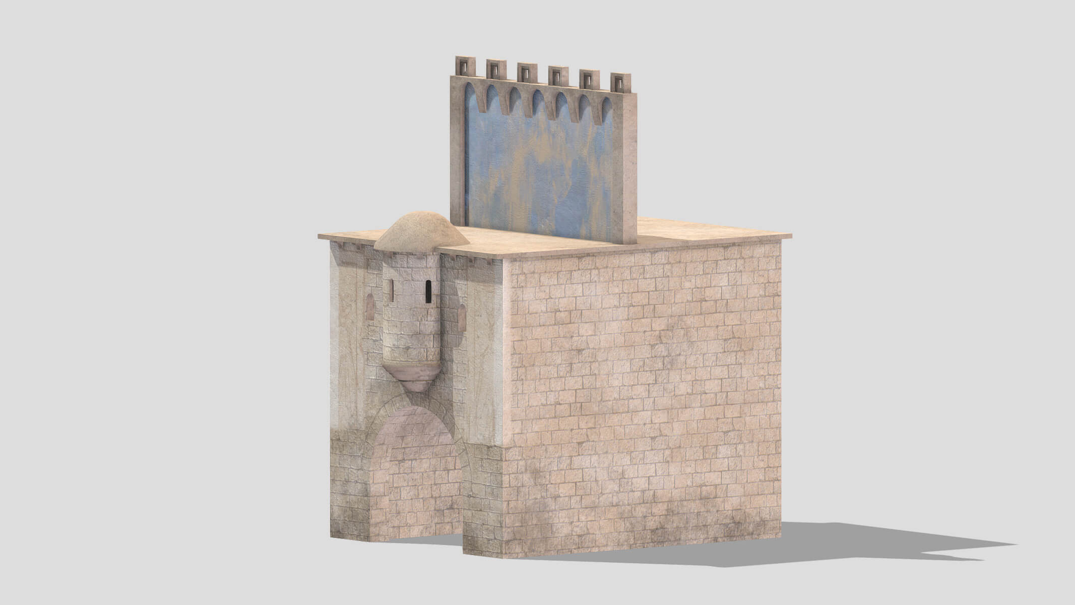 Castle Medieval Middle Ages 01 Low Poly - 3D Model by frezzy