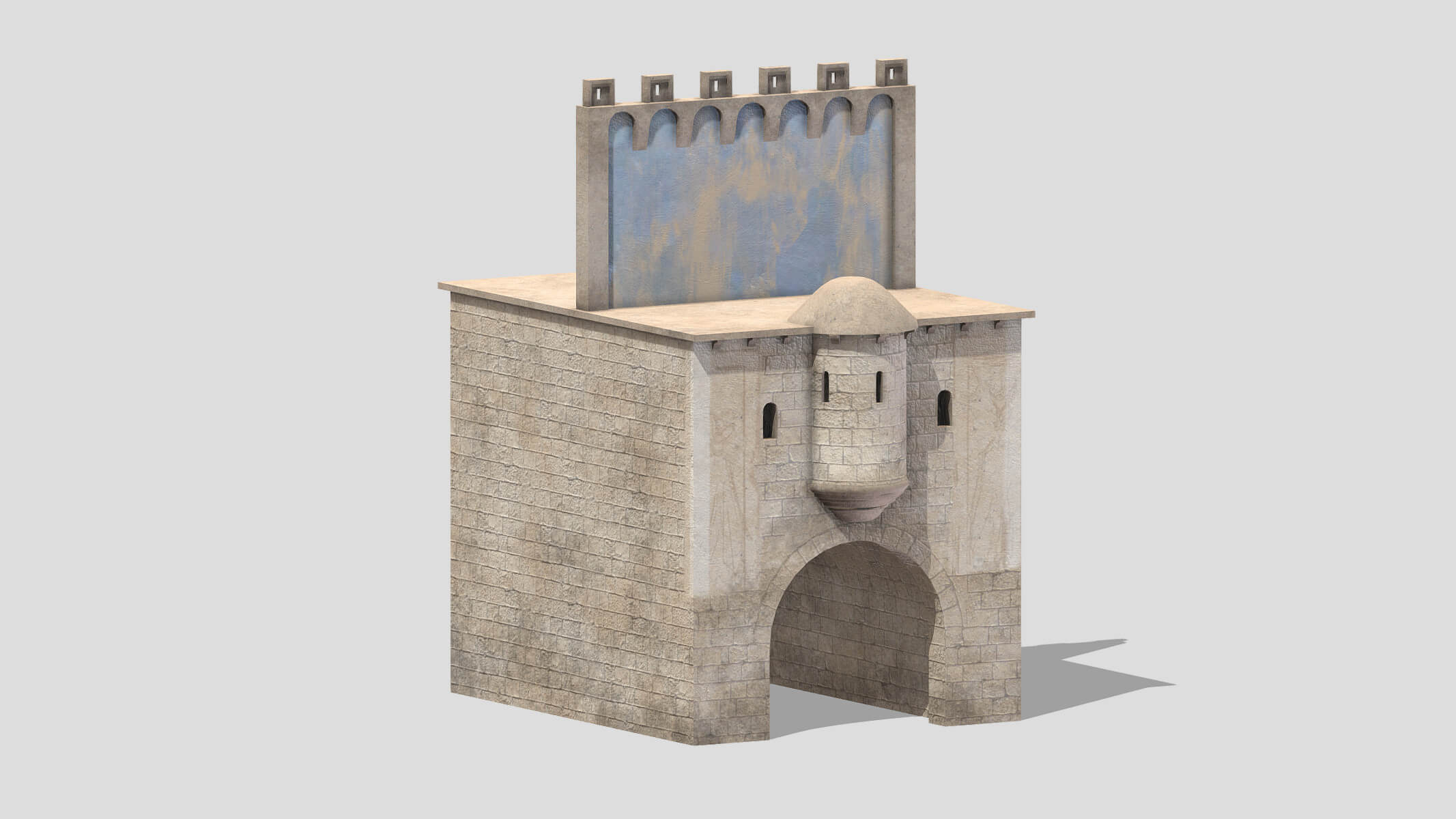 Castle Medieval Middle Ages 01 Low Poly - 3D Model by frezzy