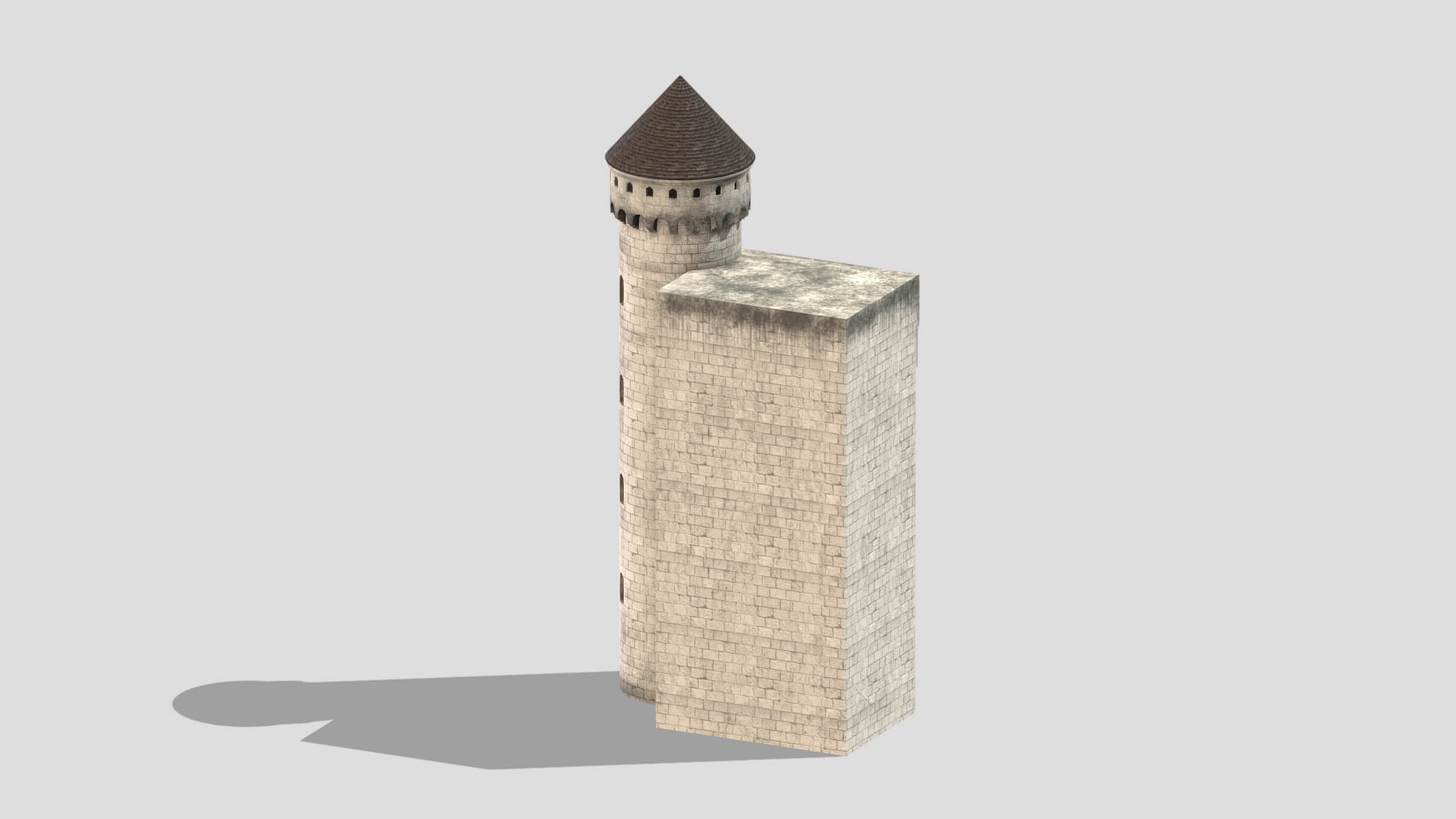 Castle Medieval Middle Ages 02 Low Poly - 3D Model by frezzy