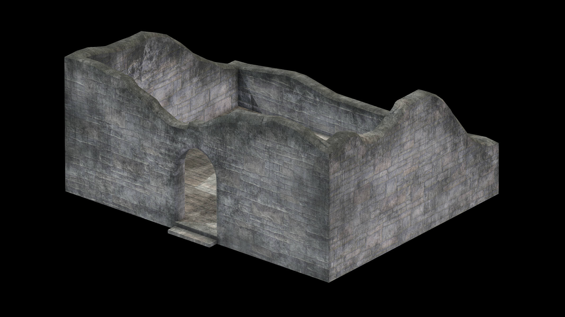 Castle Medieval Middle Ages 03 Low Poly - 3D Model by frezzy