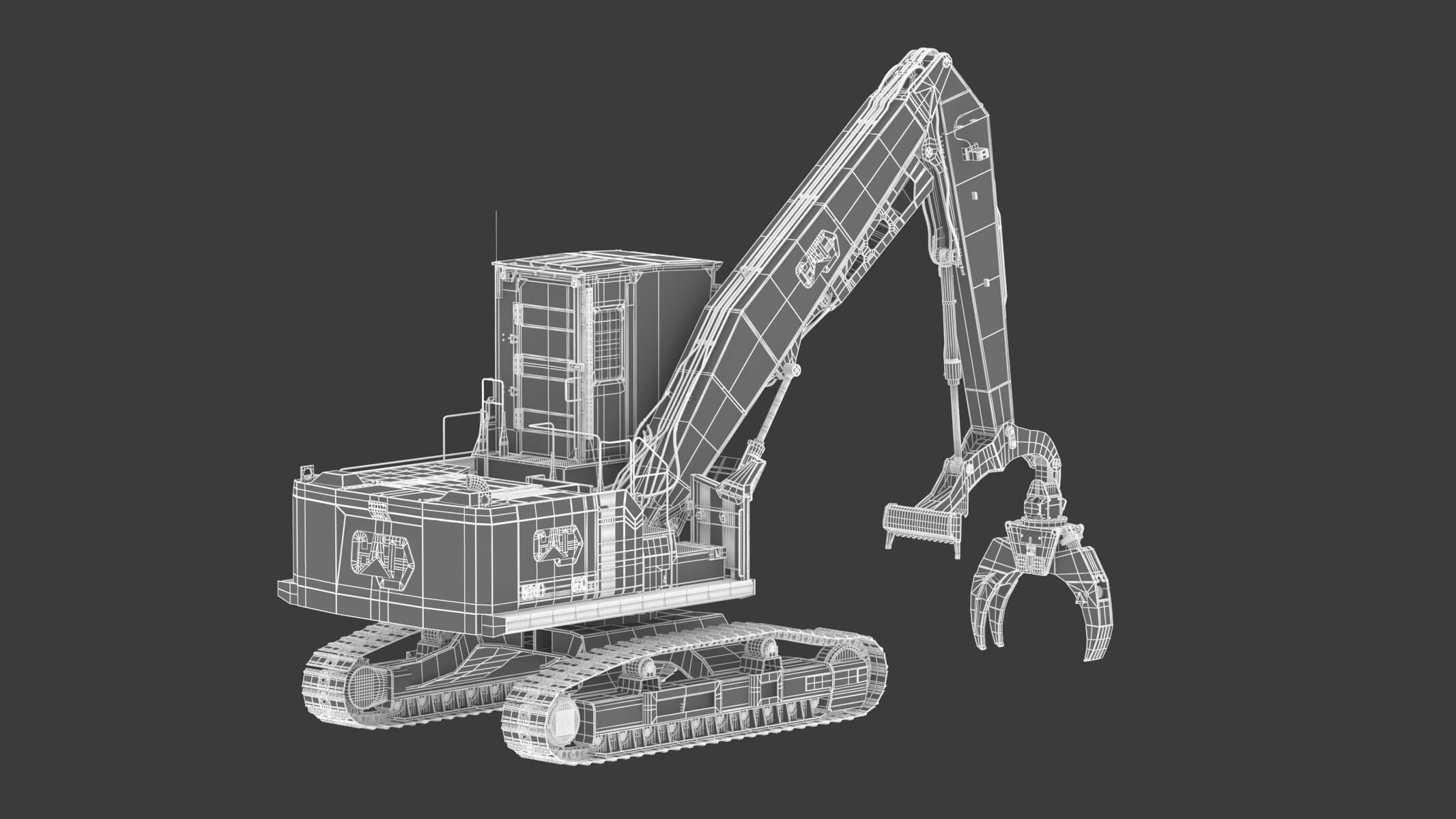 Cat FM568 General Forest and Log Loader Machine - 3D Model by frezzy
