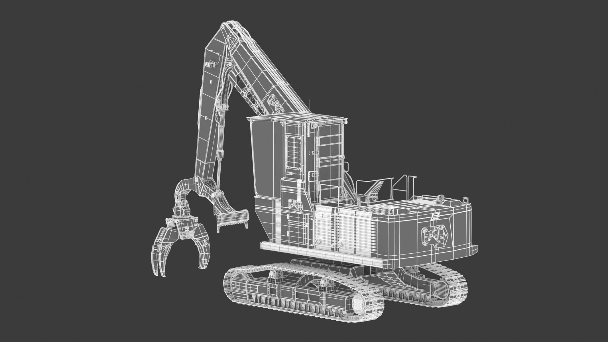 Cat FM568 General Forest and Log Loader Machine - 3D Model by frezzy