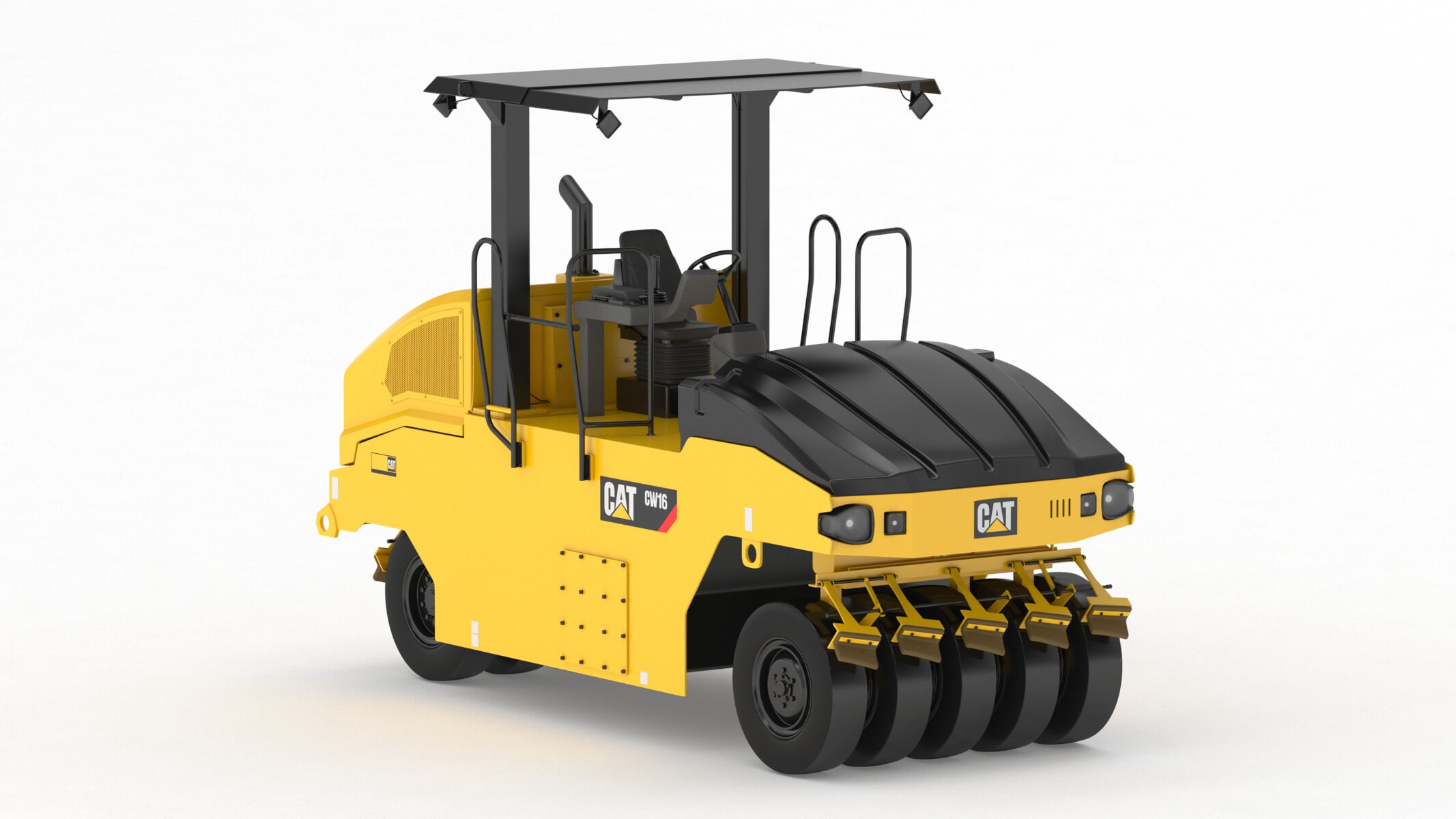 Cat Pneumatic Rollers CW16 11-Wheel 3D Model by frezzy