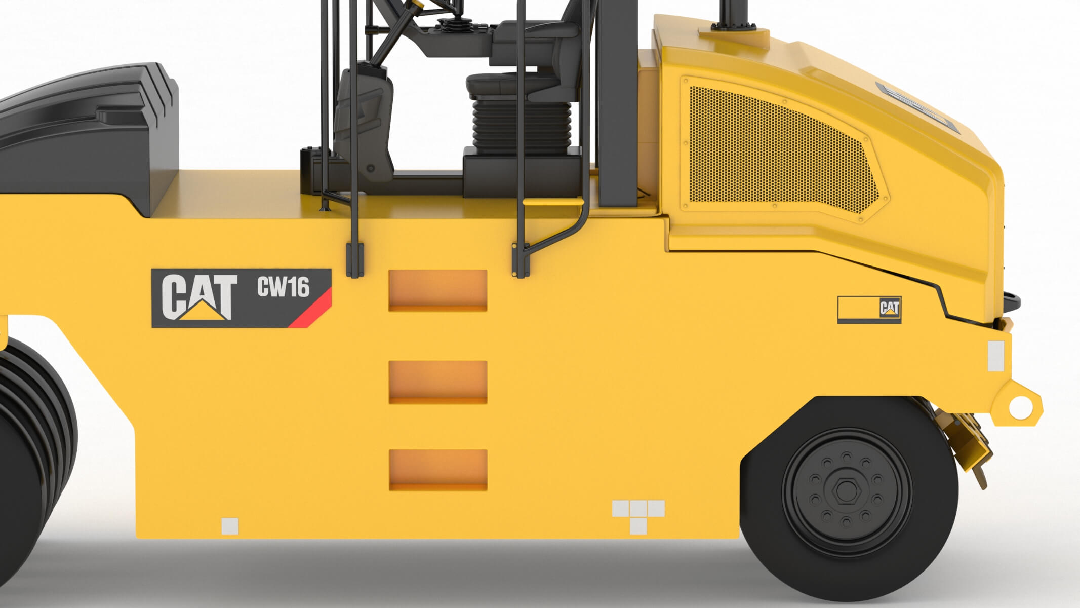 Cat Pneumatic Rollers CW16 11-Wheel 3D Model by frezzy