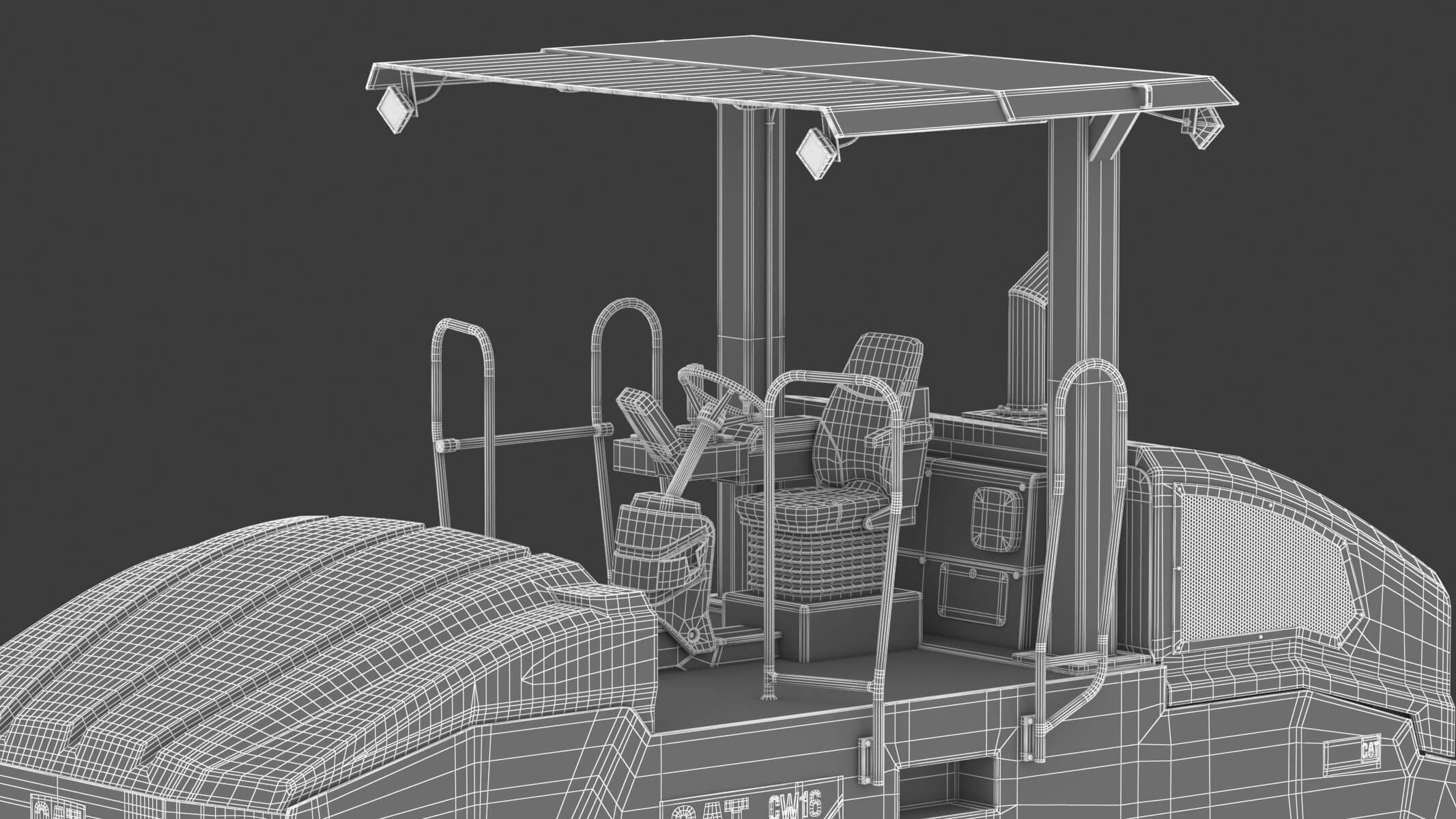Cat Pneumatic Rollers CW16 11-Wheel 3D Model by frezzy