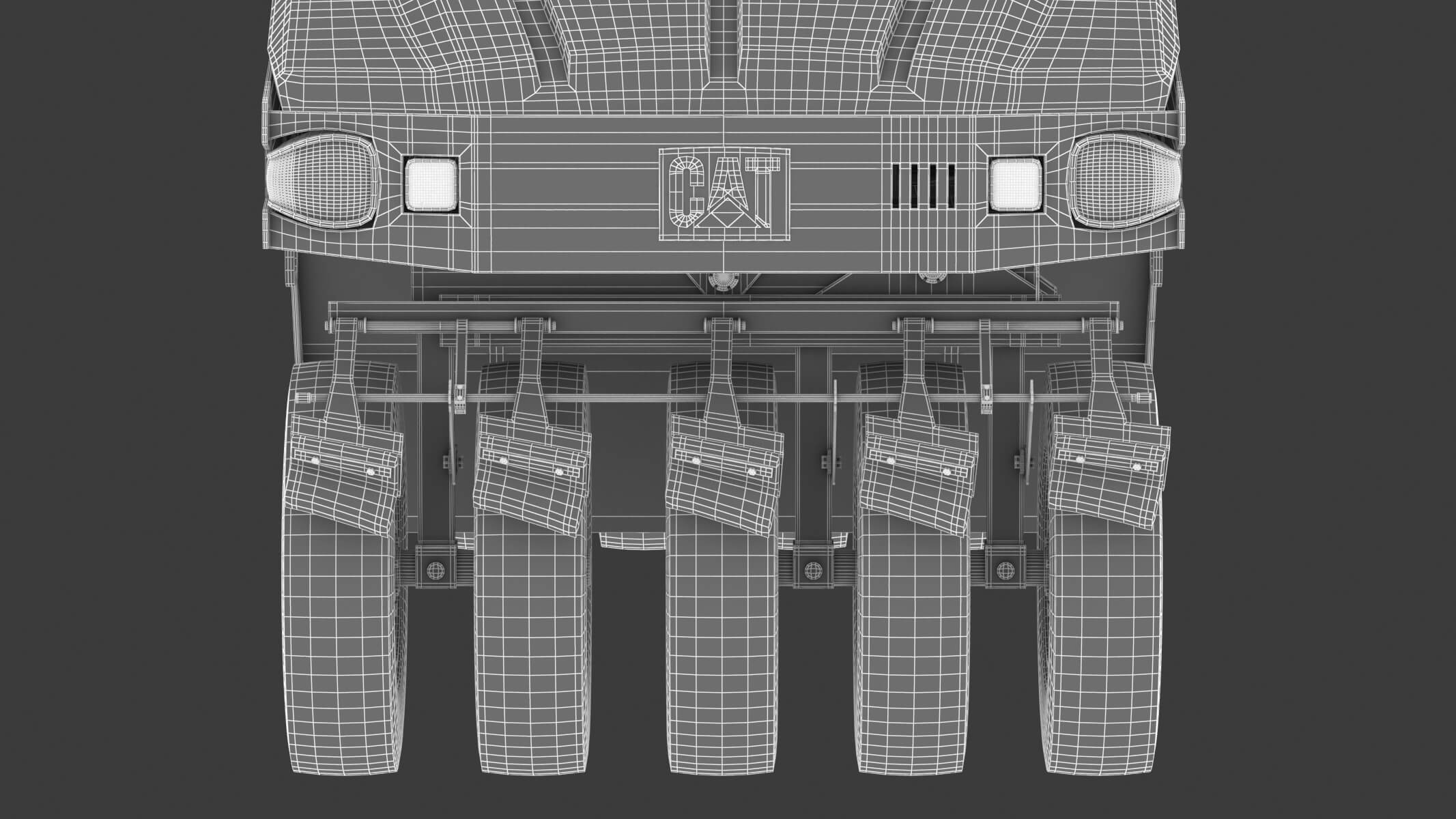 Cat Pneumatic Rollers CW16 11-Wheel 3D Model by frezzy