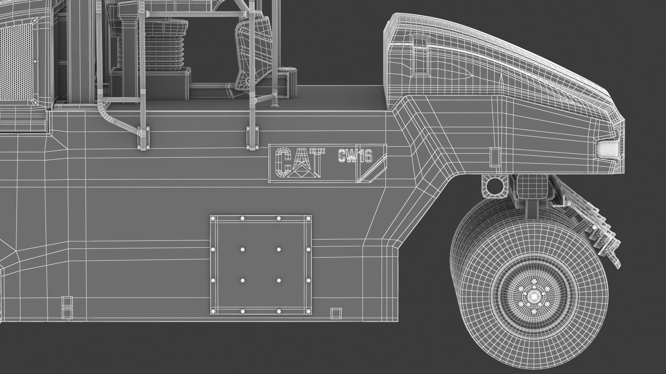 Cat Pneumatic Rollers CW16 11-Wheel 3D Model by frezzy