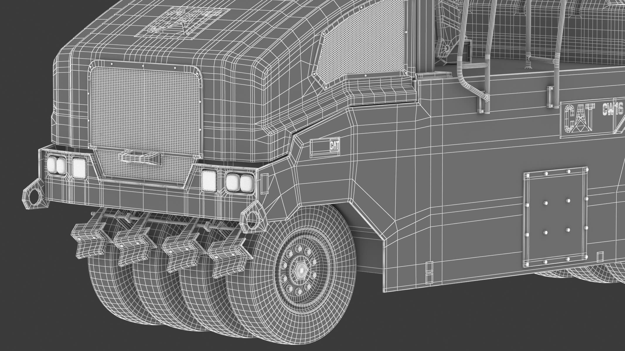 Cat Pneumatic Rollers CW16 11-Wheel 3D Model by frezzy