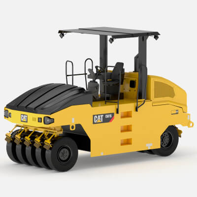 Cat Pneumatic Rollers CW16 11-Wheel 3D Model by frezzy