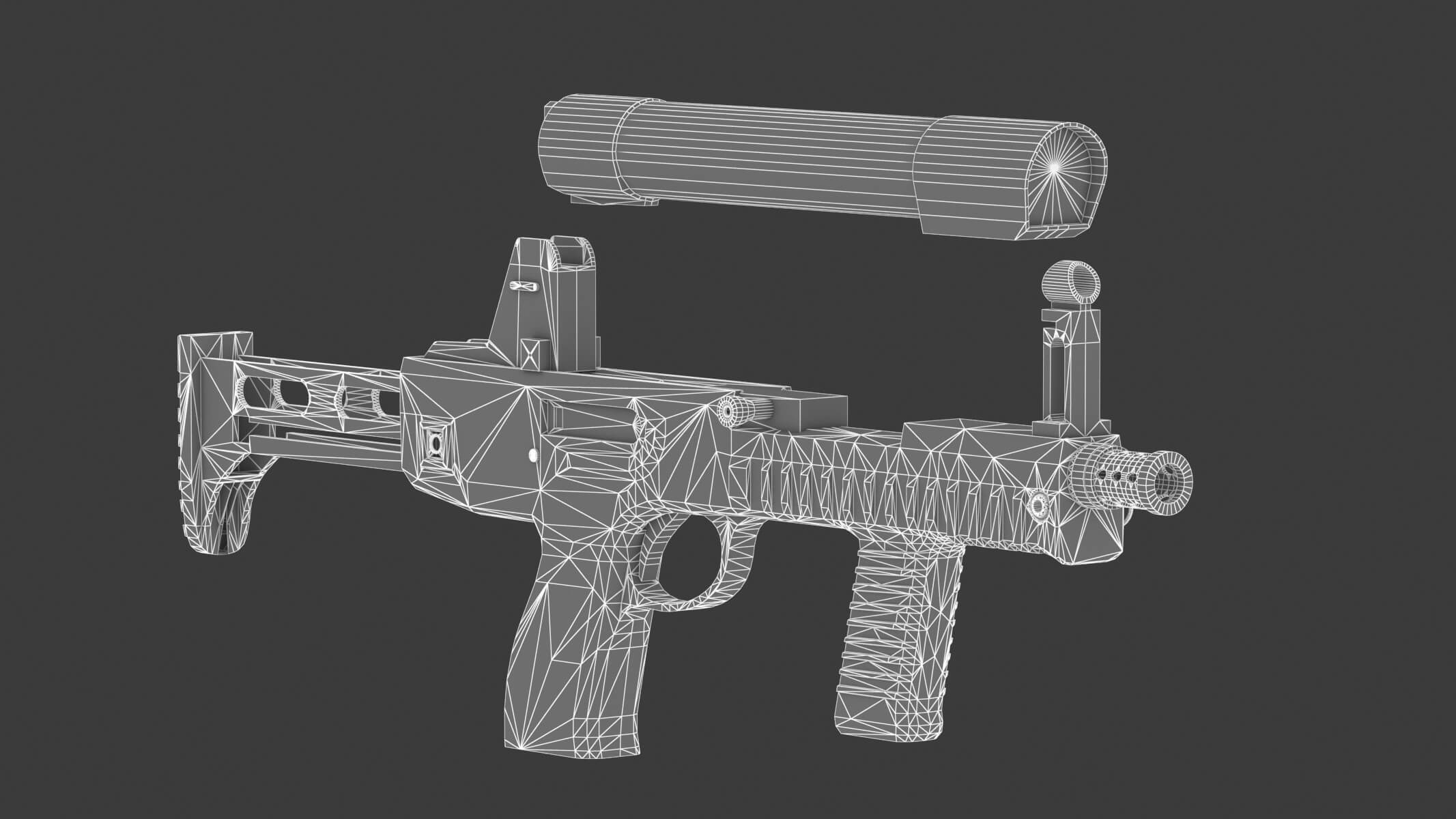 CF 05 Submachine Gun Low Poly - 3D Model by frezzy