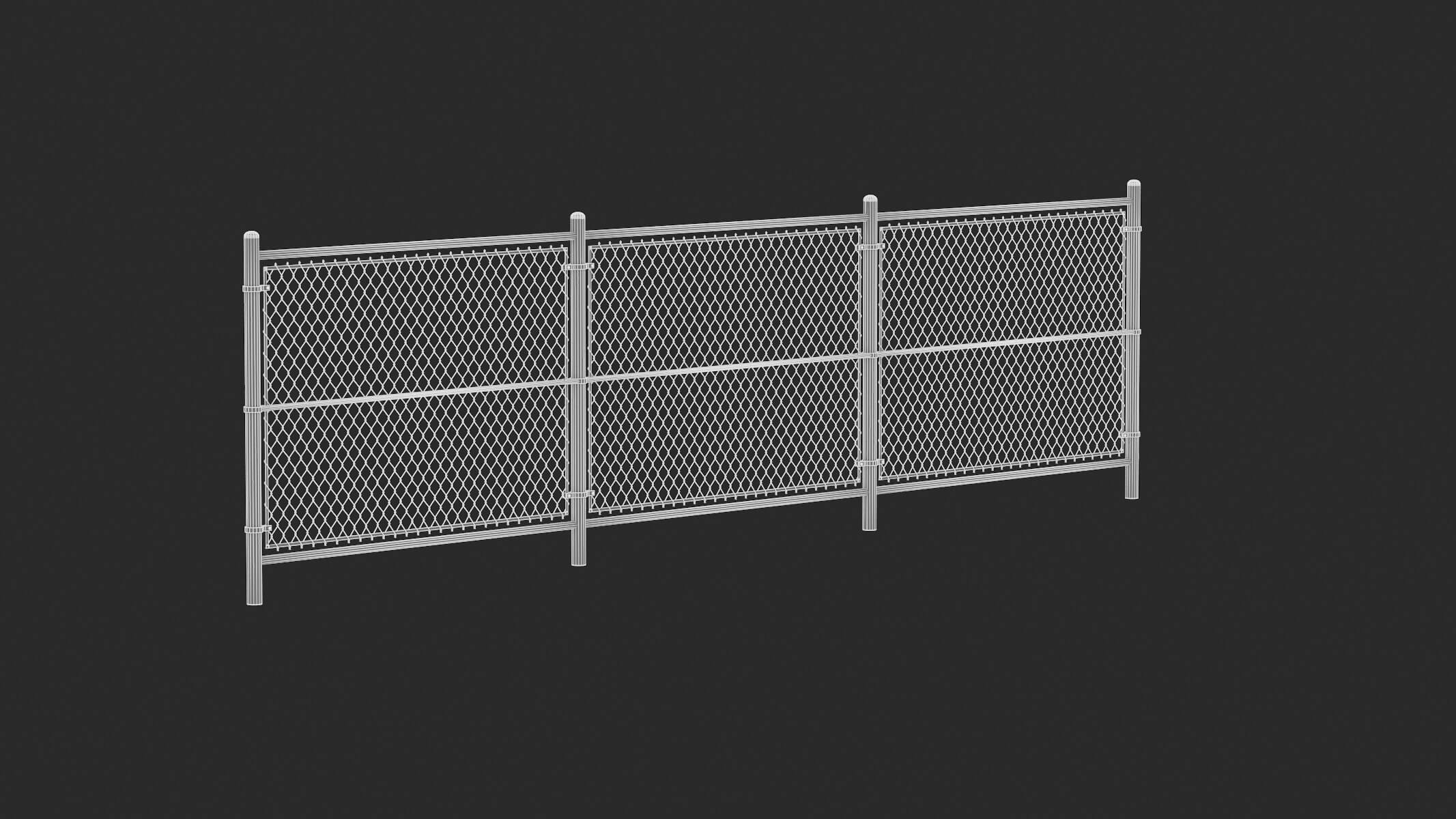 Chain Link Fence - 3D Model by frezzy