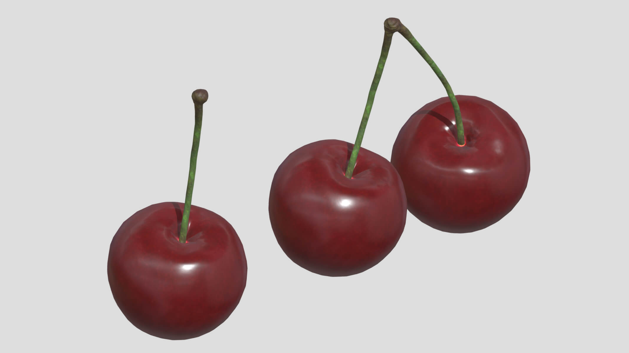 Cherry 01 Low Poly - 3D Model by frezzy