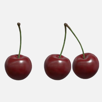 Cherry 01 Low Poly - 3D Model by frezzy